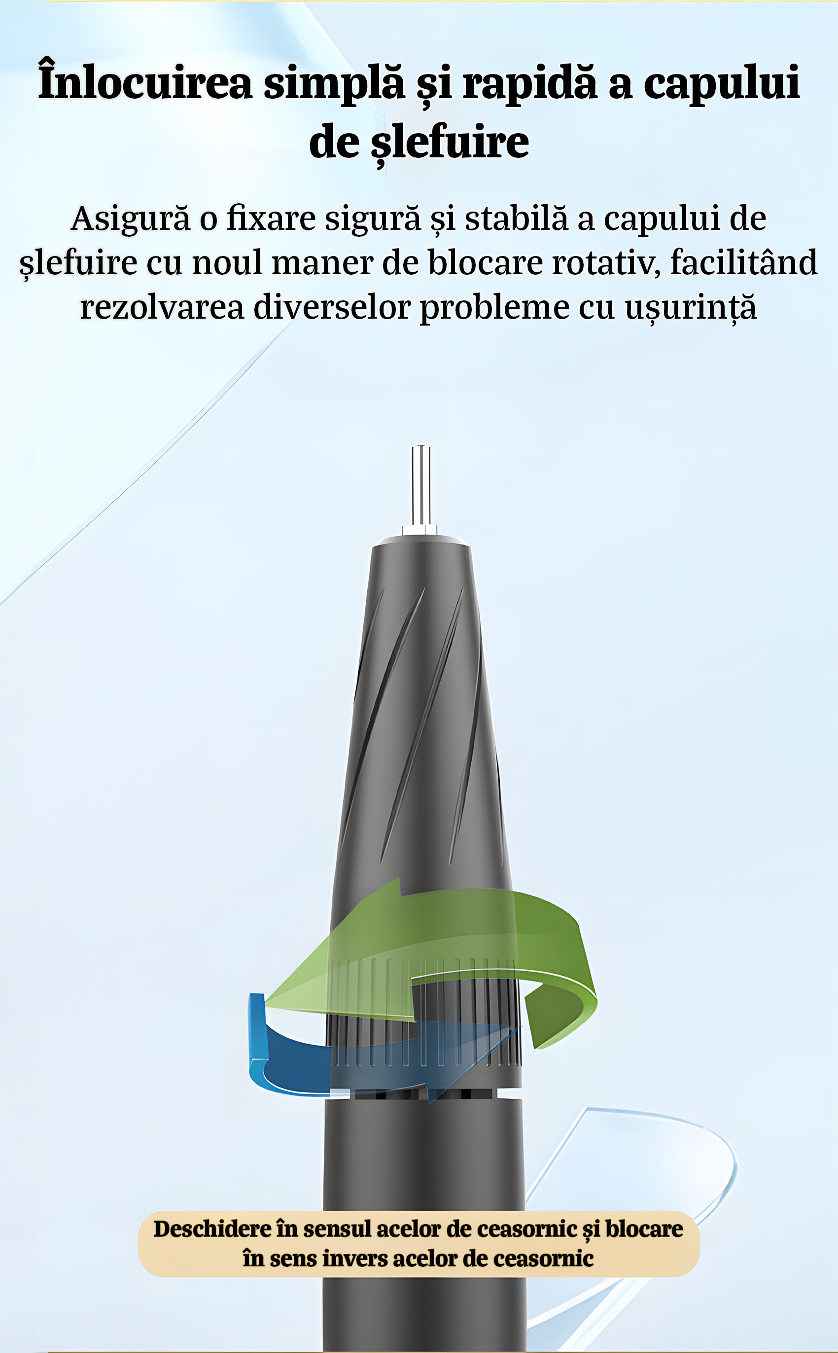 Freza de unghii profesionala, Solutter, 40000 RPM, functie memorie, 6 ...