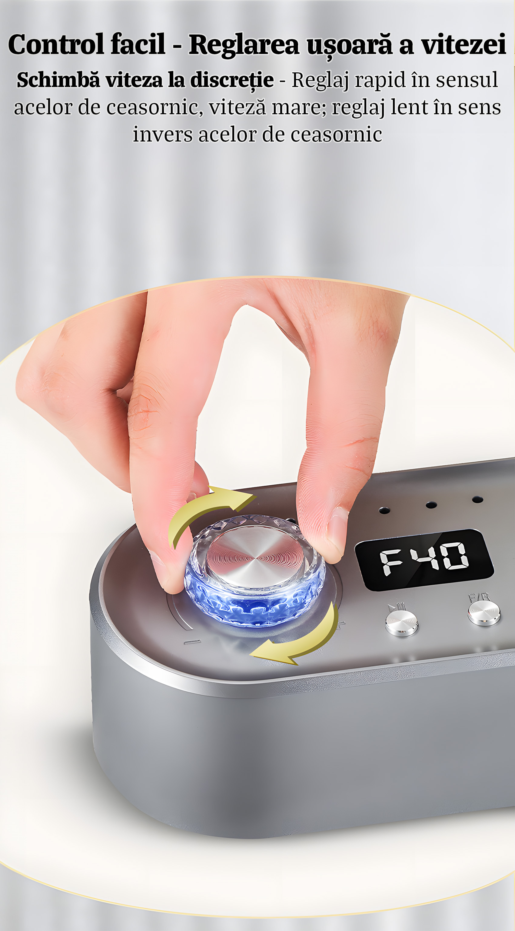 Freza de unghii profesionala, Solutter, 40000 RPM, functie memorie, 6 ...